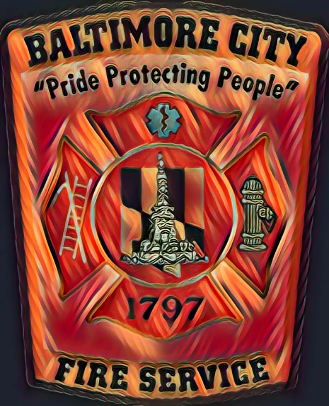 Baltimore City Fire Department Canvas Painting Print on 8x10 Canvas - Etsy