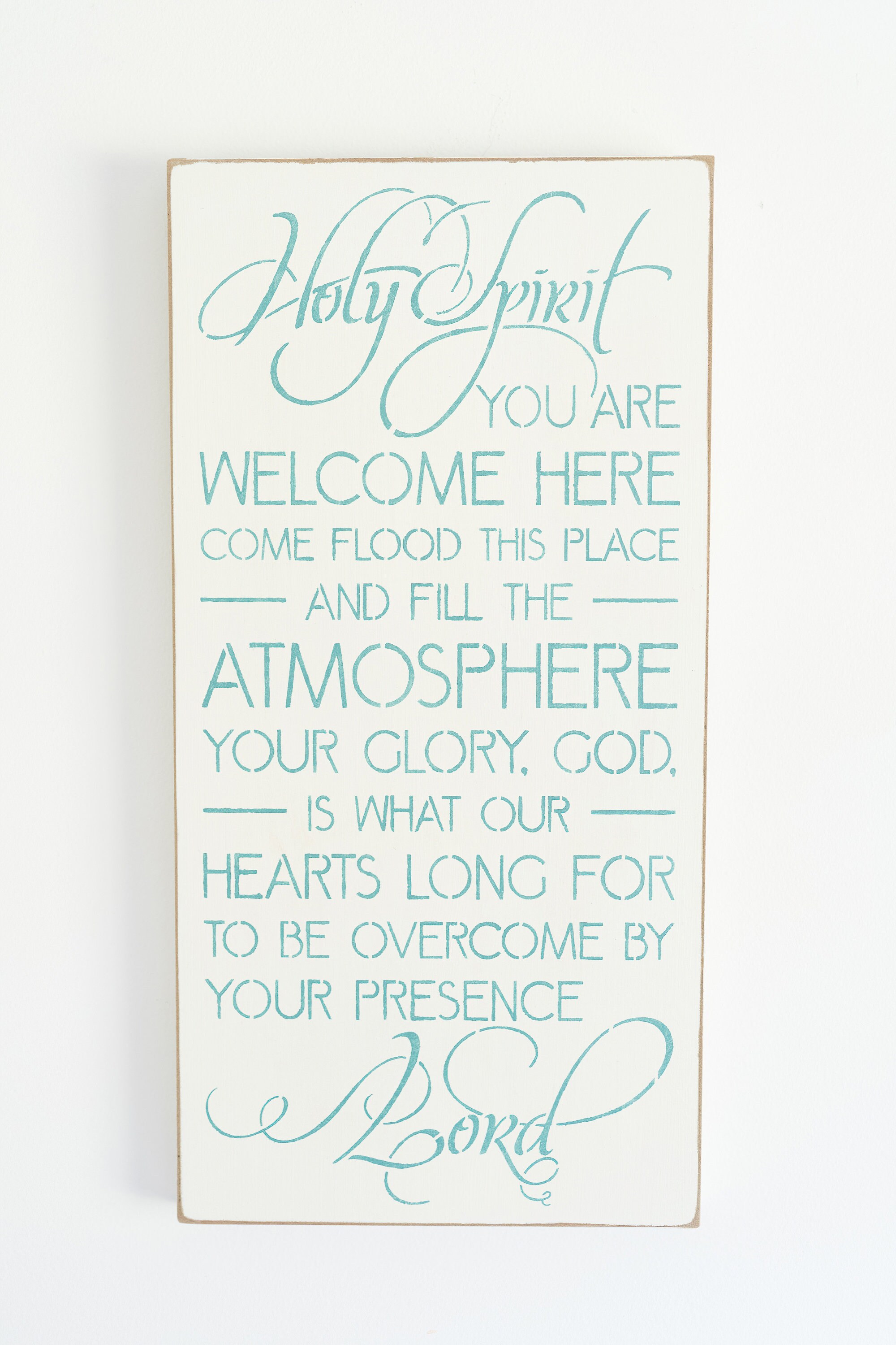 Hand Painted Sign That Measures 12 X 24 X 1.5 White/cream Color With ...