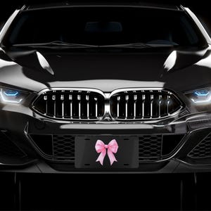 Pink Bow License Plate for Women Cute Pink Car Accessories for Teens ...