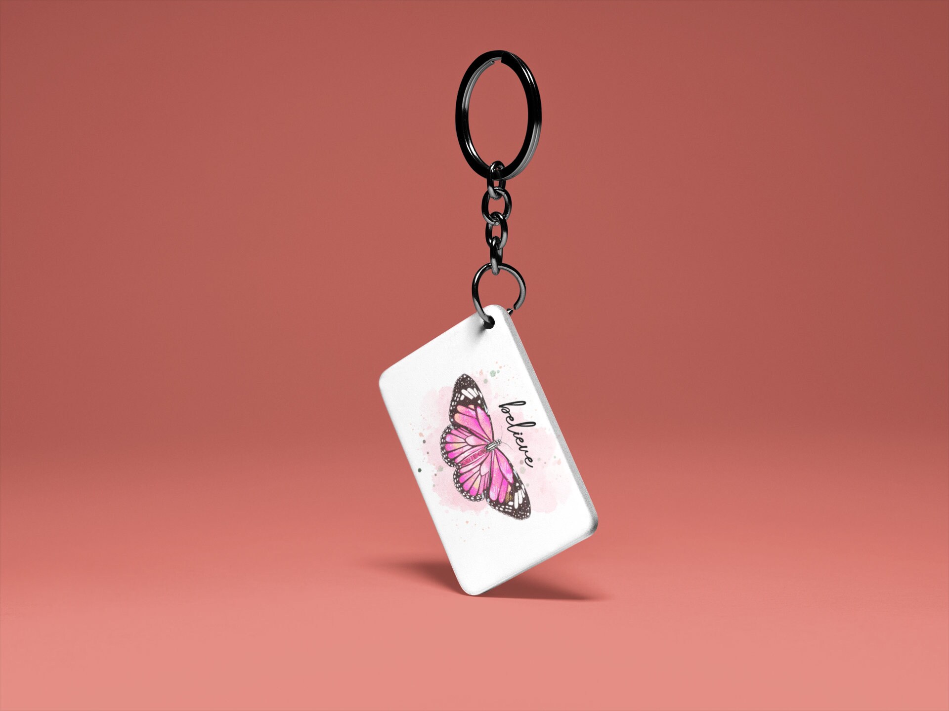 Pink Butterfly Believe Butterfly Design Butterfly - Etsy