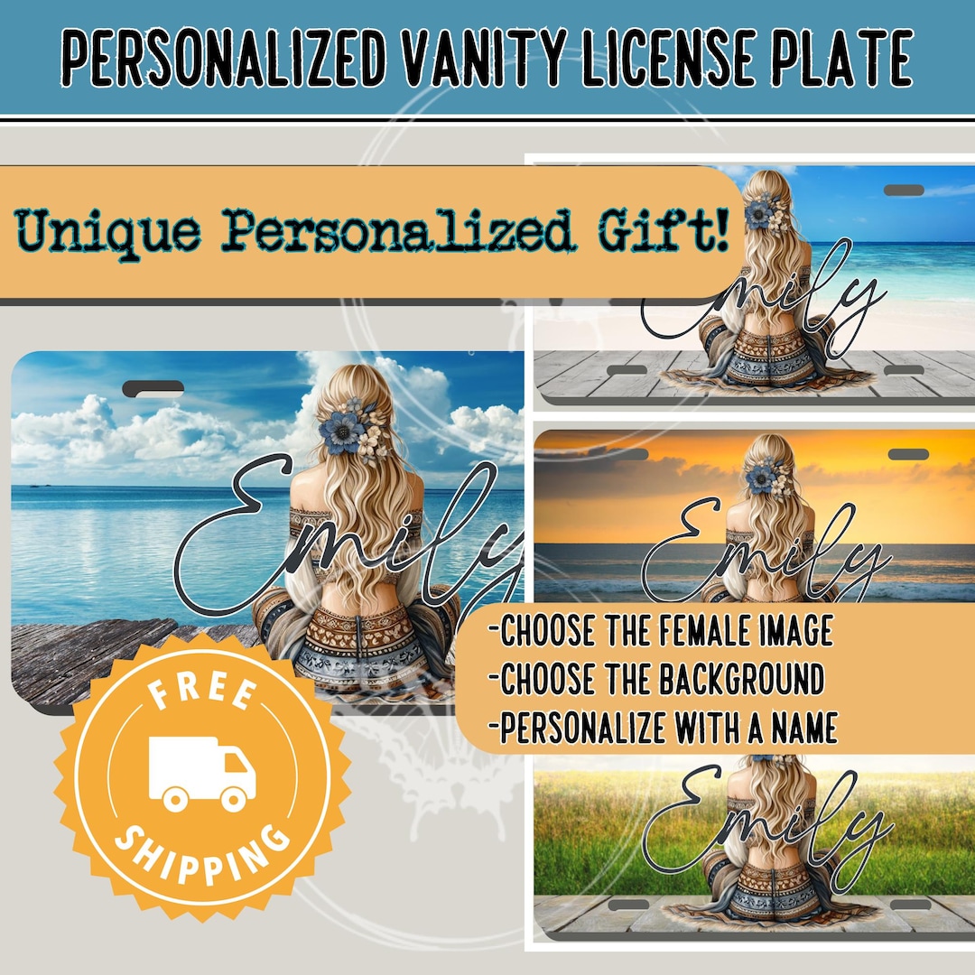 Personalized Boho License Plate, Custom License Plate, Front License ...