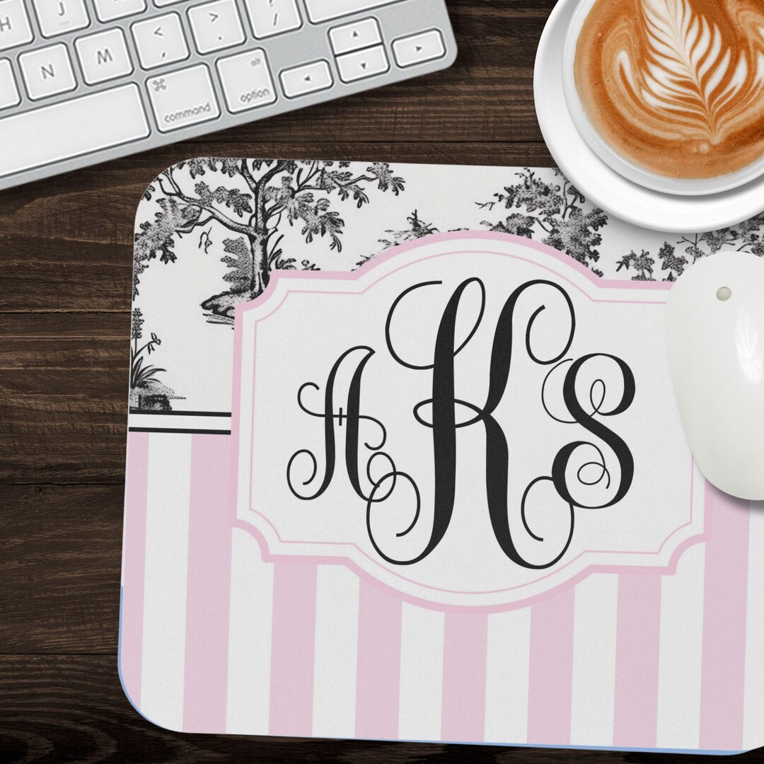 Black White Toile Mouse Pad, Cute Mousepad, Coquette Computer ...