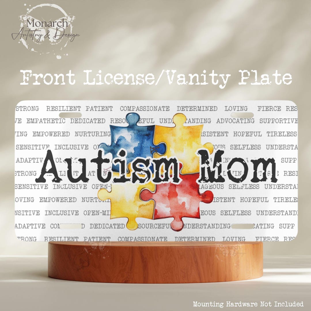 Autism Mom Front License Plate for Women, Neurodivergent License Plate ...