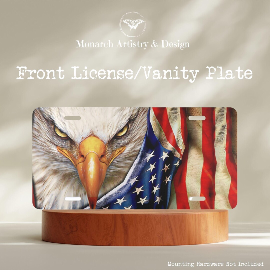 American Flag License Plate for Him US Military Veteran Custom License ...