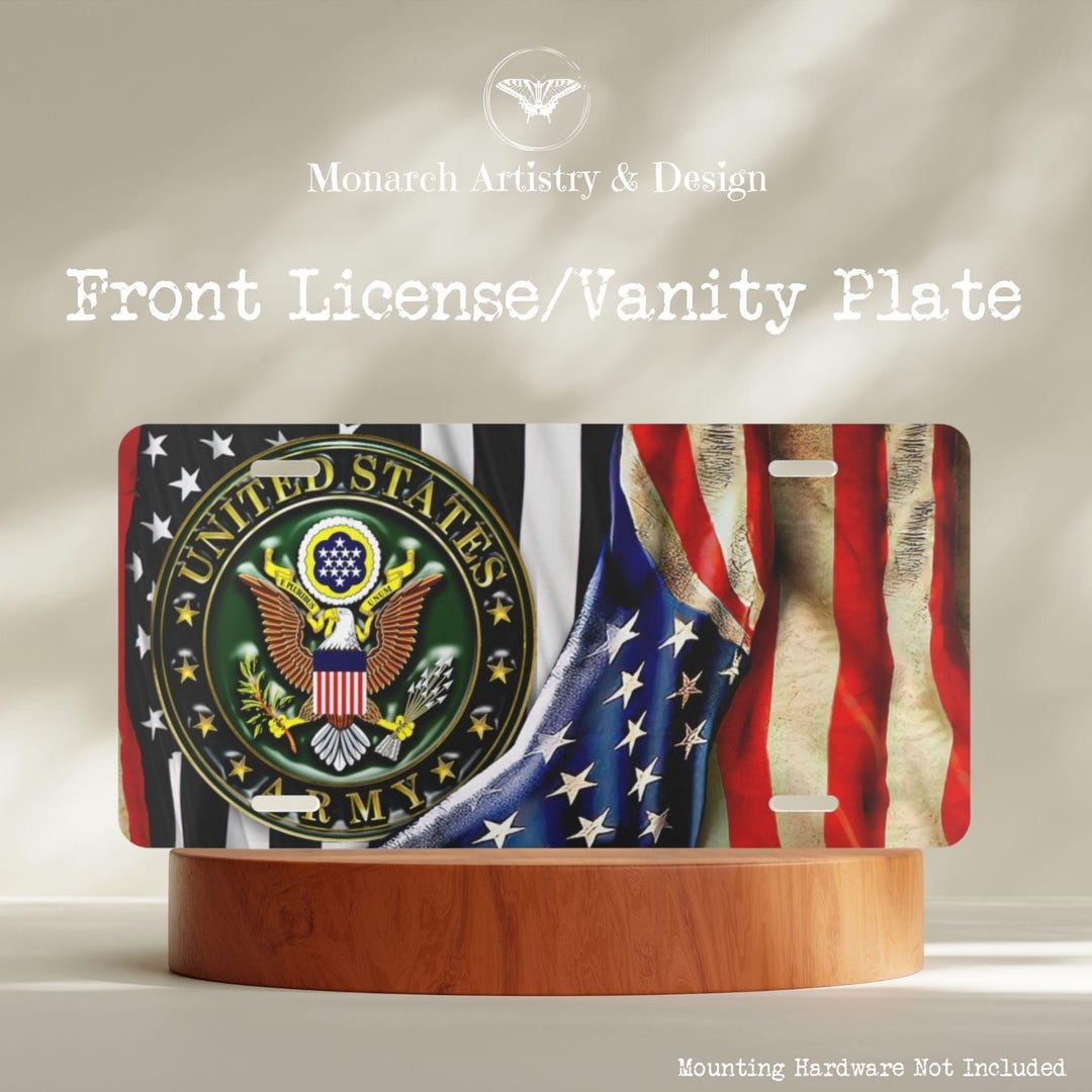 US Army License Plate, American Flag License Plate, Custom License ...