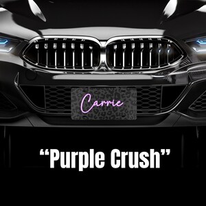 Personalized Front License Plate for Women and Teens, Black Leopard ...