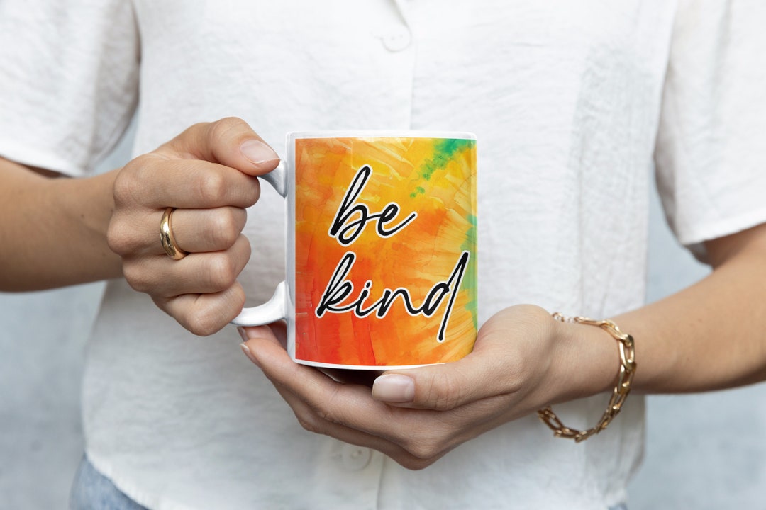 Be Kind Tie Dye Coffee Mug 11oz Hippie Soul Retro Colorful Rainbow ...