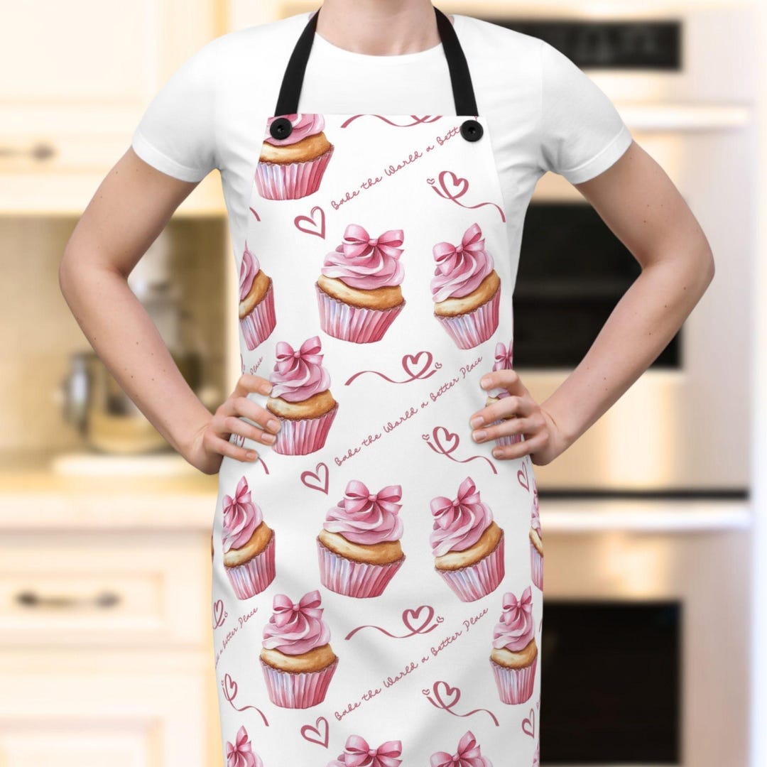 Cute Apron, Girly Apron Preppy Coquette Kitchen Apron, Baking Apron ...