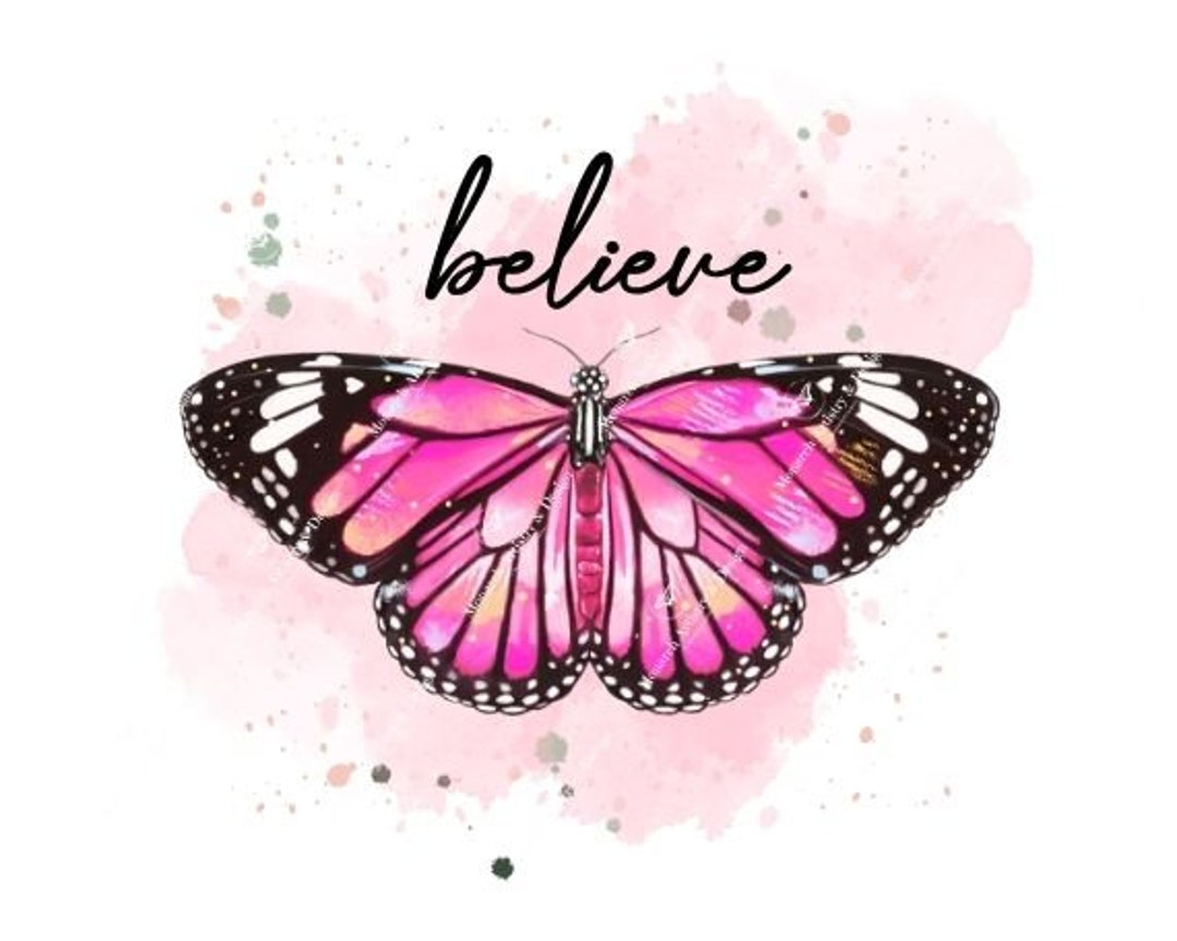 Pink Butterfly | Believe | Butterfly Design | Butterfly Clipart ...