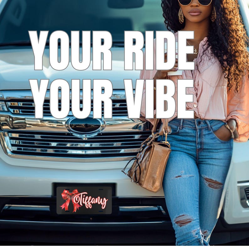 Red Bow License Plate for Women: Personalized Cute Car Accessories for ...