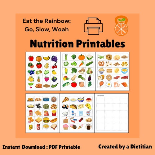 Go Slow Whoa Food Sorting Activity: Nutrition Printables (PDF) - Etsy