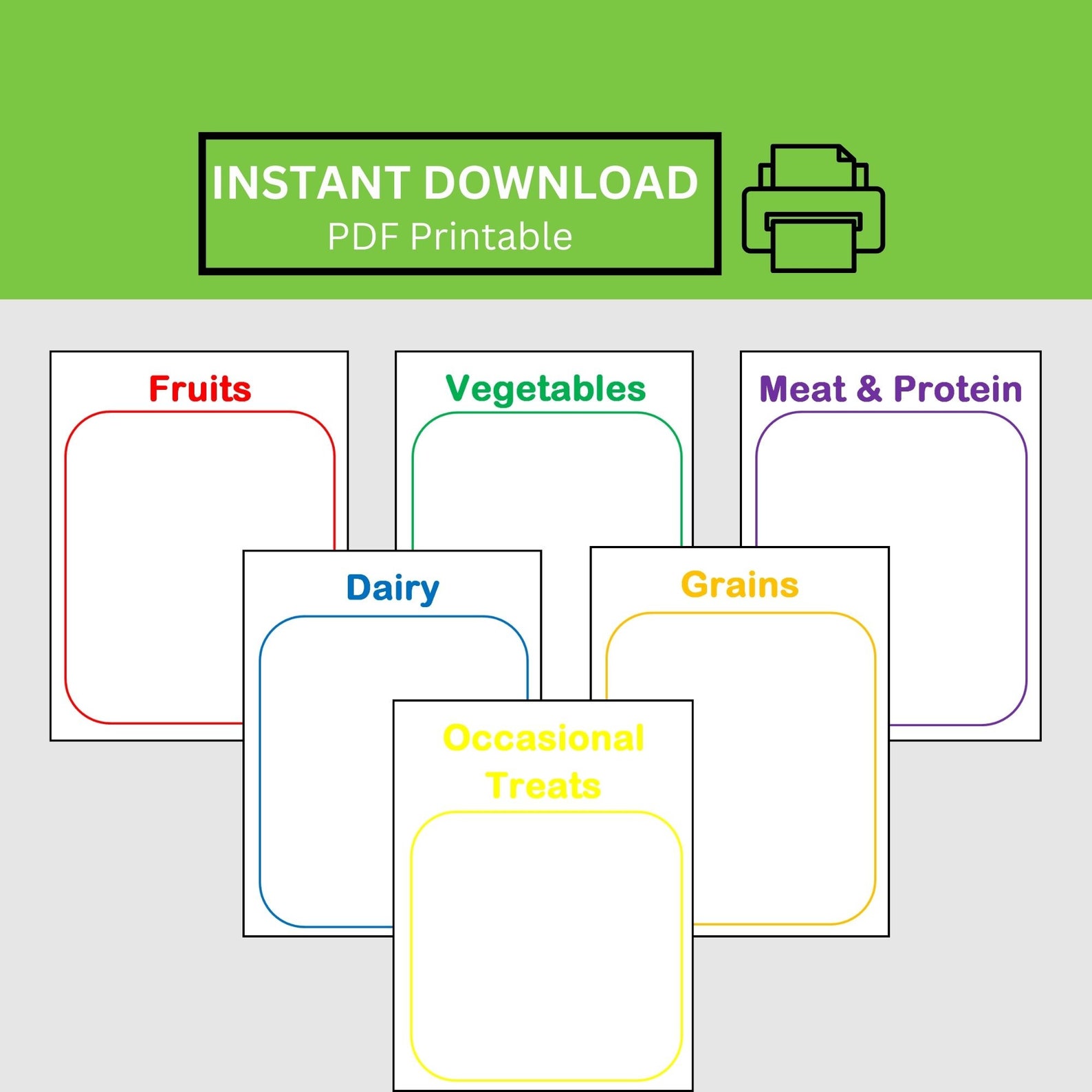 Food Group Sorting, Nutrition Activity for Kids, Healthy Eating, Five ...