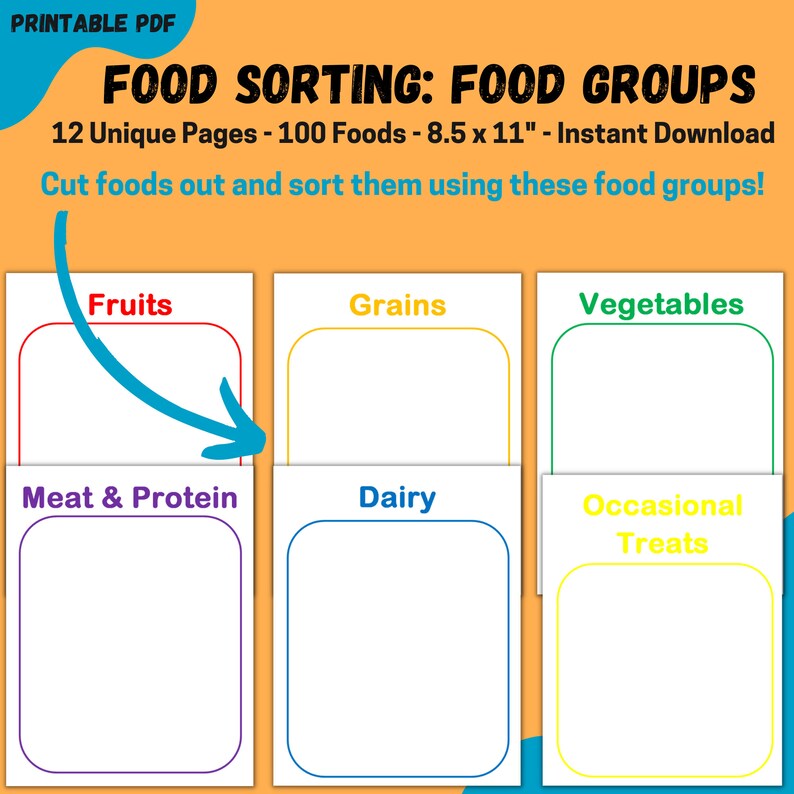 Food Group Sorting Nutrition Activity for Kids Healthy - Etsy