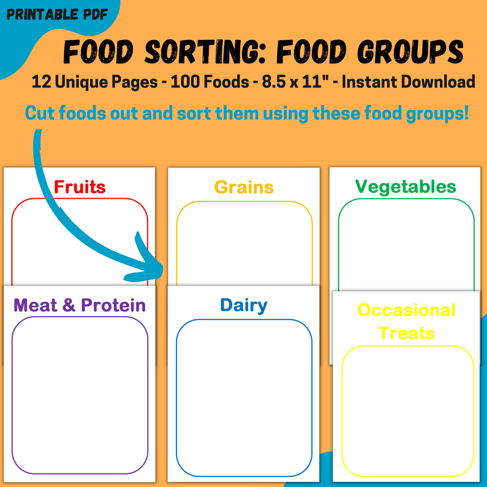 Food Group Sorting Nutrition Activity for Kids Healthy - Etsy