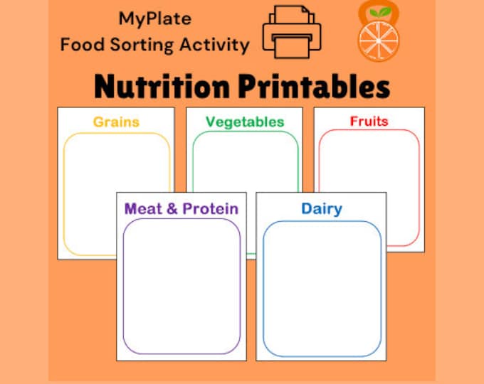 Food Groups Sorting Printable Montessori Science Cards- Kids Nutrition ...