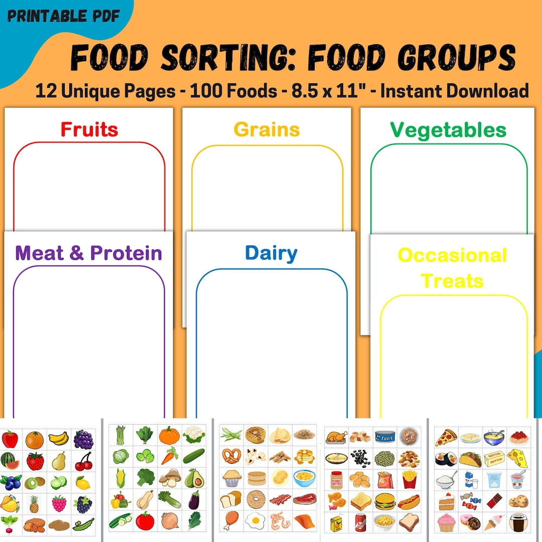 Food Group Sorting Nutrition Activity for Kids Healthy - Etsy