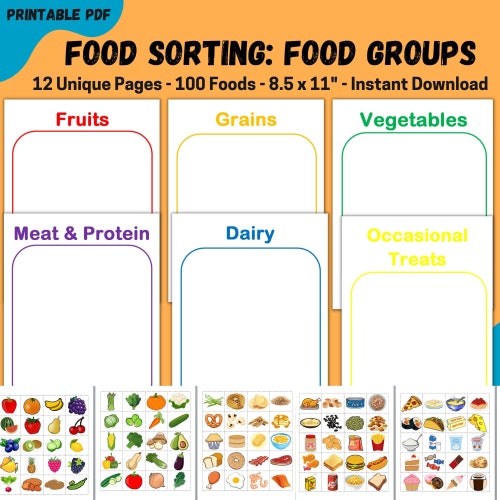 Food Group Flashcards for Kids Kids Nutrition Education - Etsy