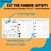 Eat the Rainbow Nutrition Activity Food Worksheets Instant - Etsy