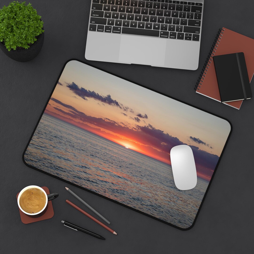 Lake Michigan Sunset Desk Mat, Mouse Pad, Sunset Desk Pad, Office ...