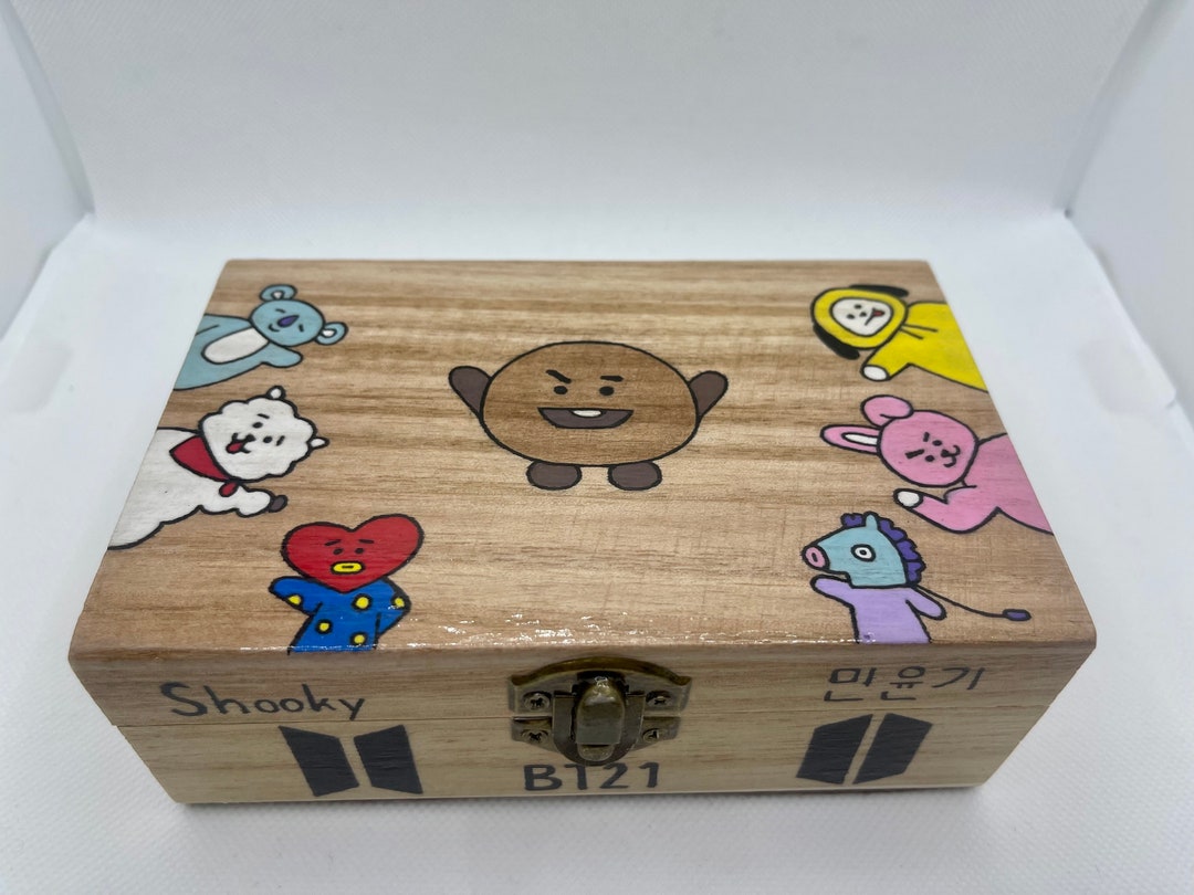 BTS BT21 shooky Hand Painted Jewelry Box Suga - Etsy