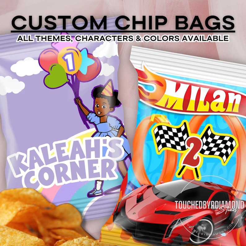 Custom Chip Bags: Personalized Party Favors, Assembled & Shipped (set ...