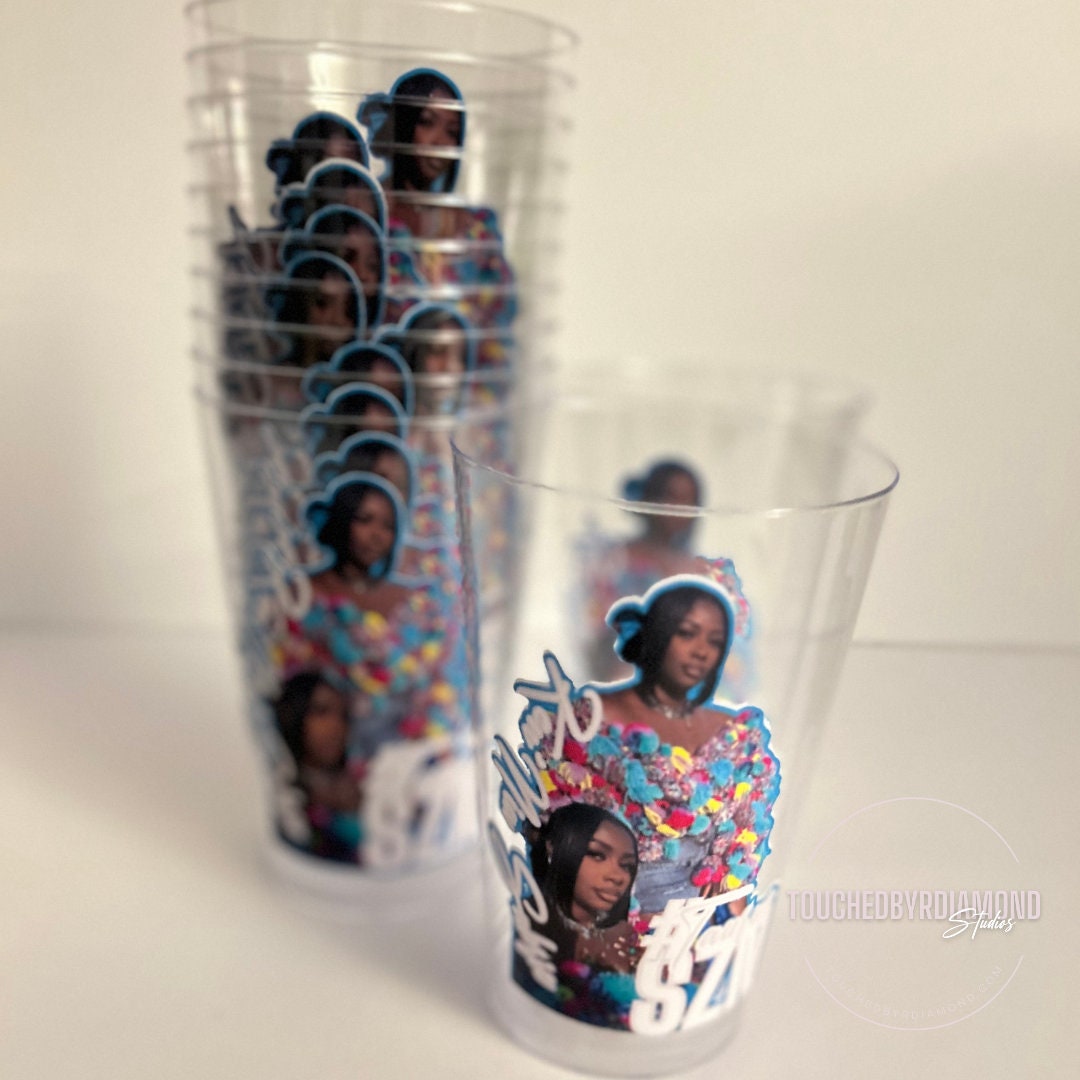 Custom Plastic Party Cups - Personalized Photo Design (12 Pack) - Etsy