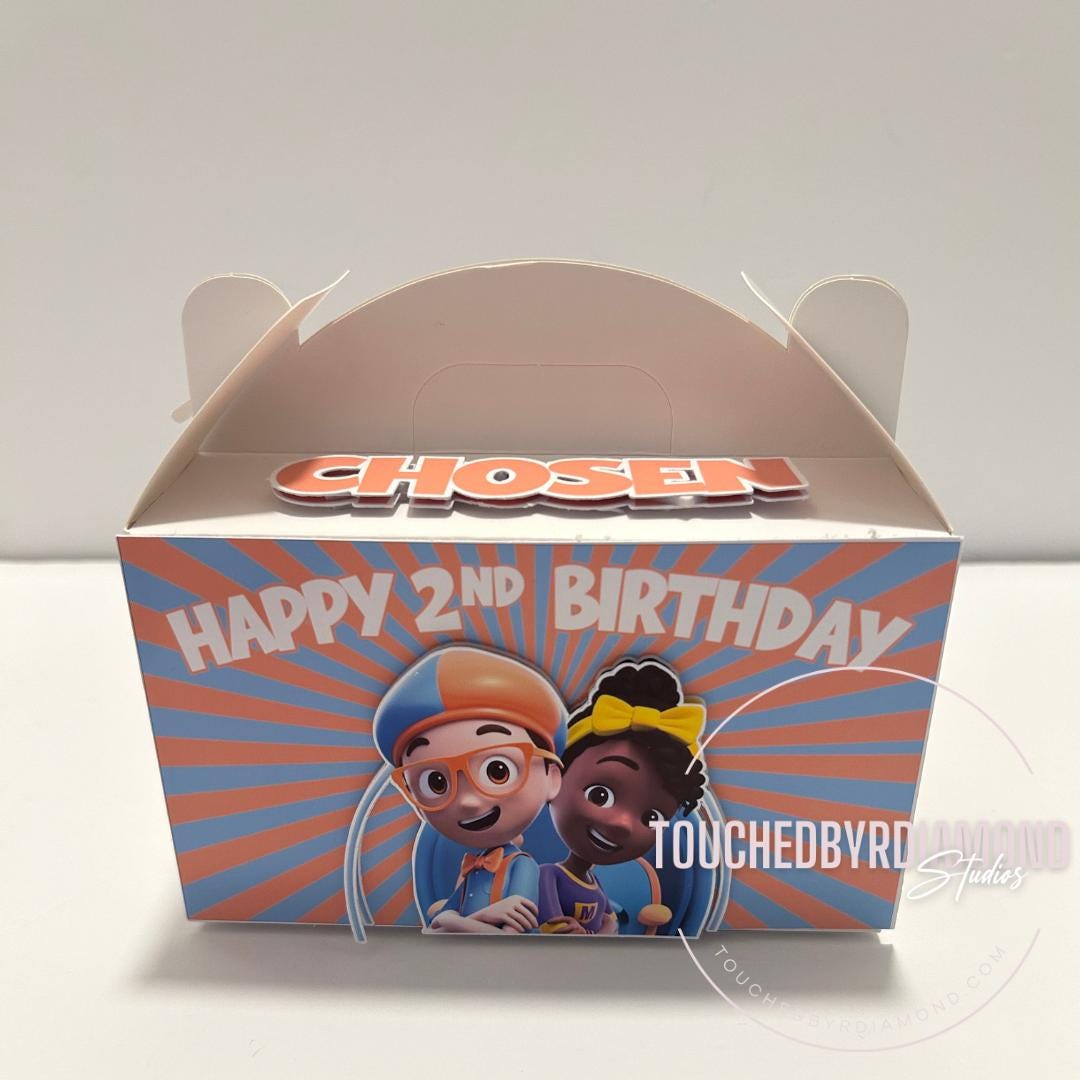 Blippi & Meekah Gable Favor Boxes, Blippi and Meekah Birthday Favors ...