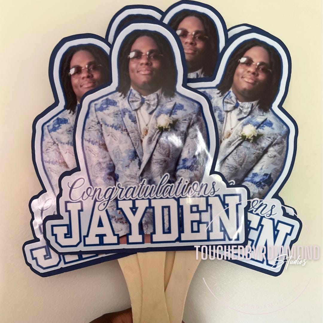 Graduation Fans - Set of 6, Grad Fans, Graduation Celebrations, Custom ...