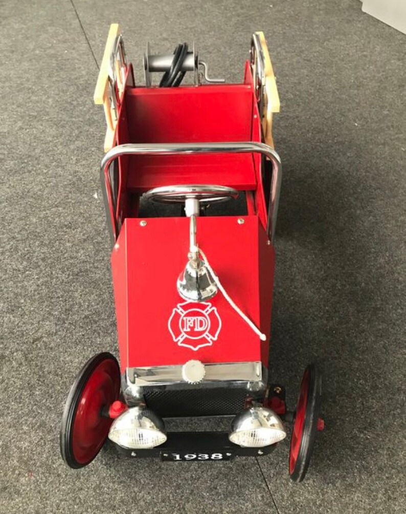 Vintage Metal Pedal Car - Fire Fighter Themed Pedal Car, Collectible ...