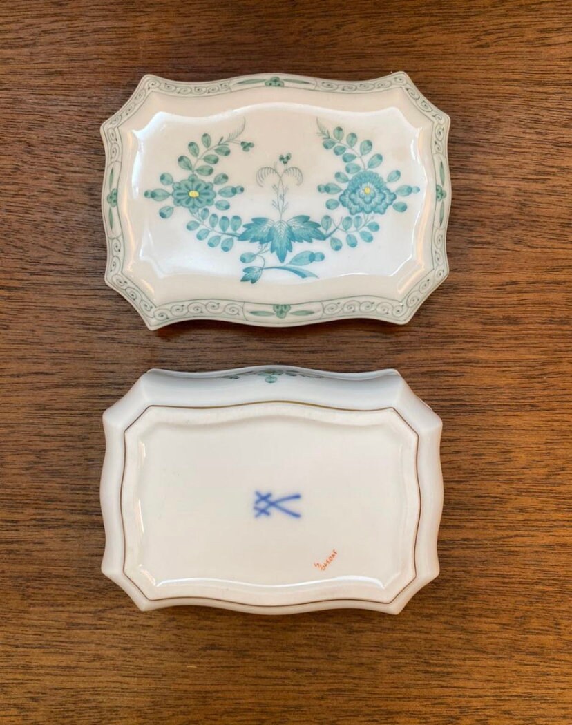 Vintage Porcelain Meissen Porcelain Box With Lid, Jewelry Box With Lid ...