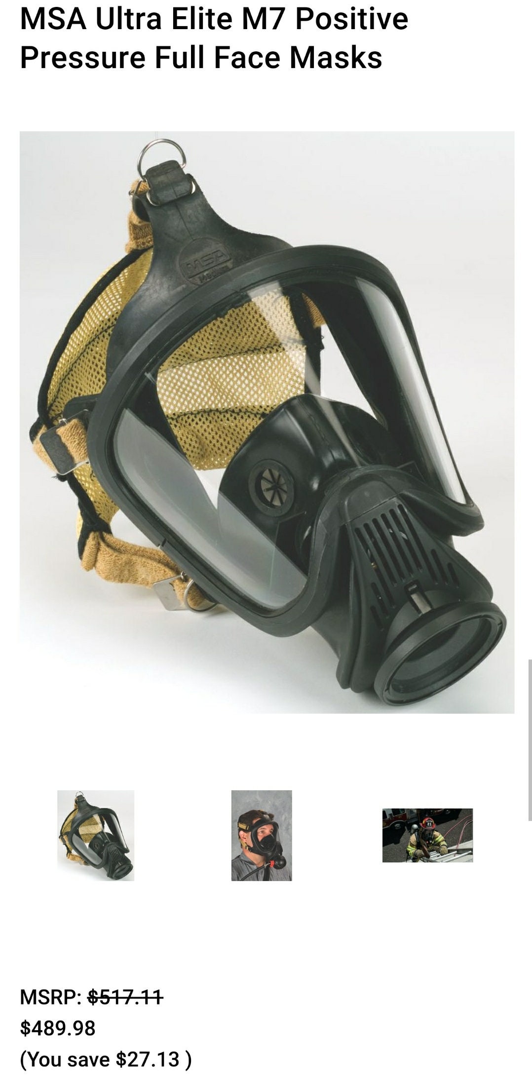 MSA Ultra Elite Full Face Respirator Mask SCBA - Etsy