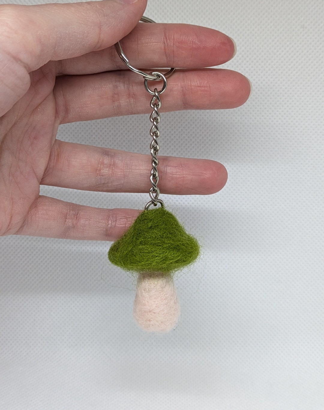 Green Mushroom Handmade Felted Keychain - Etsy