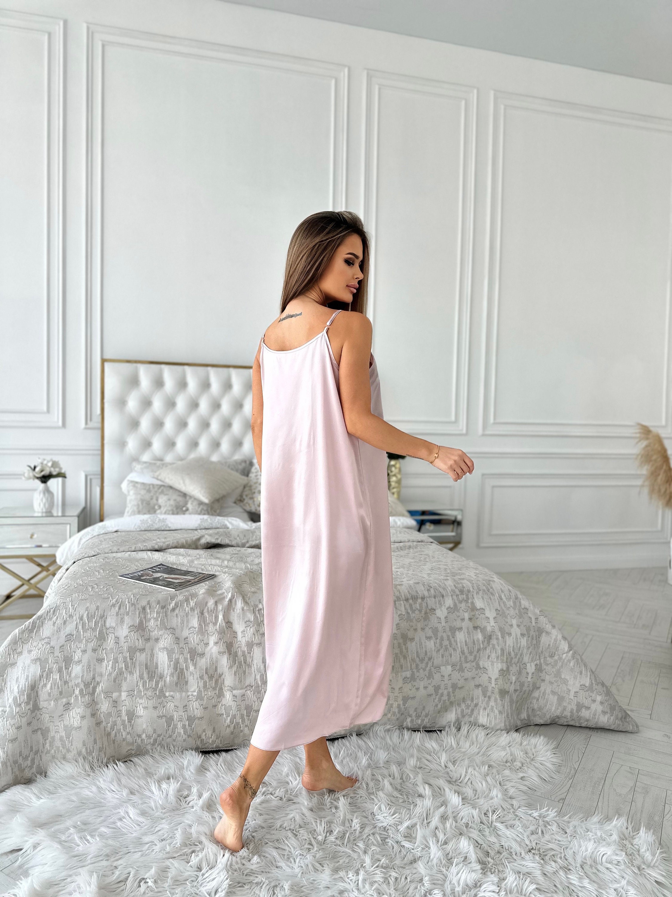 Silk Nightgown Mulberry Sleep Dress Slip Lingerie Nighty Pure Silk ...