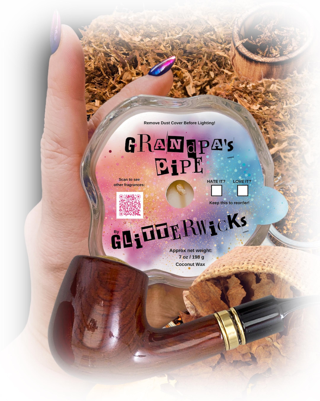 Grandpa's Pipe Candle: Tobacco Smokey Scent by Glitterwicks - Etsy