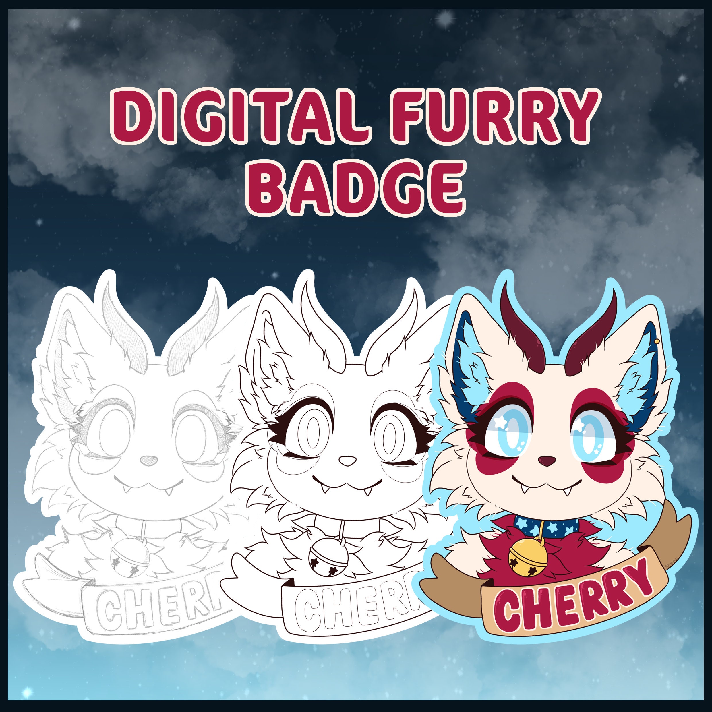CUSTOM Artwork Laminated Furry Lanyard Convention Badge + Digital File ...