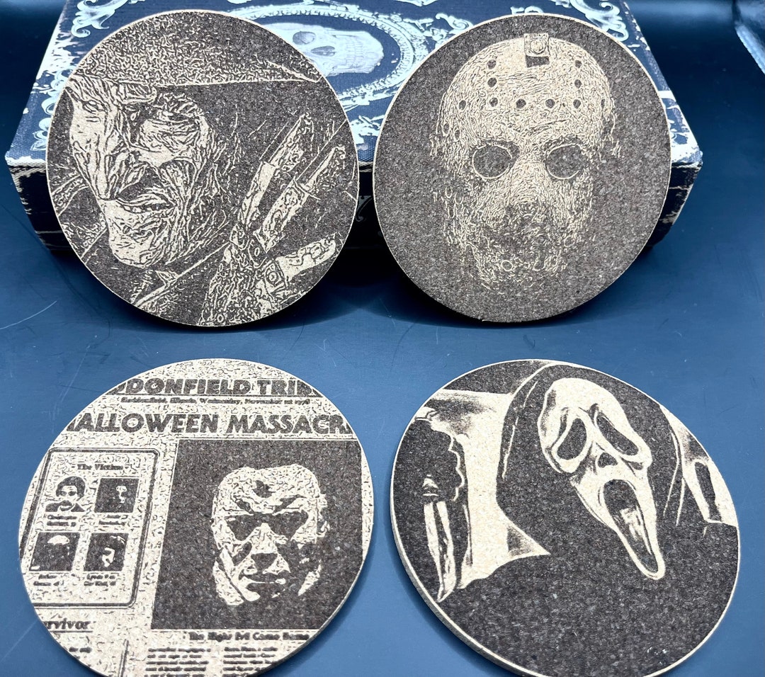 Custom Horror Coaster Set – Pick 4 – Michael Myers, Freddy Krueger ...