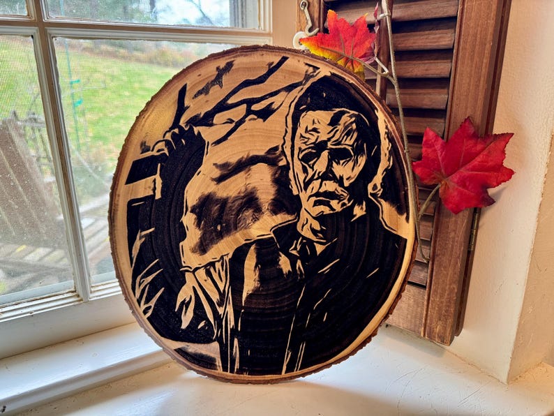 Michael Myers Wood Slice – Halloween Horror Wall Art – Slasher Movie ...