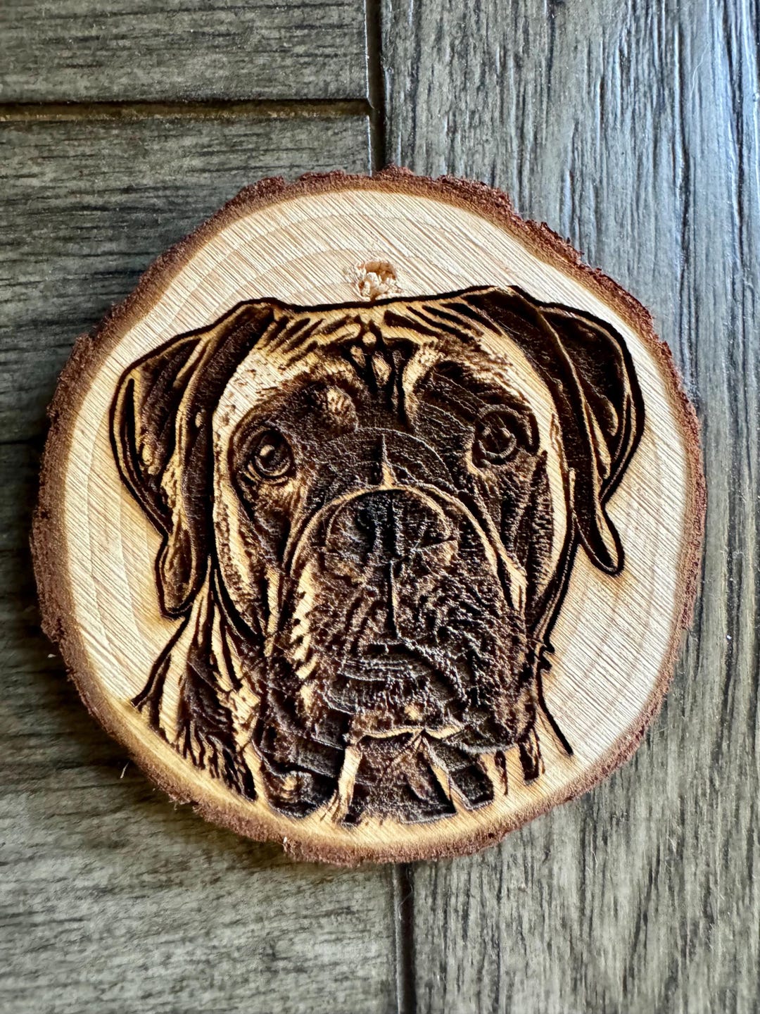 Boxer Ornament, Personalized Dog Ornament, Pet Memorial Gift, Rustic ...