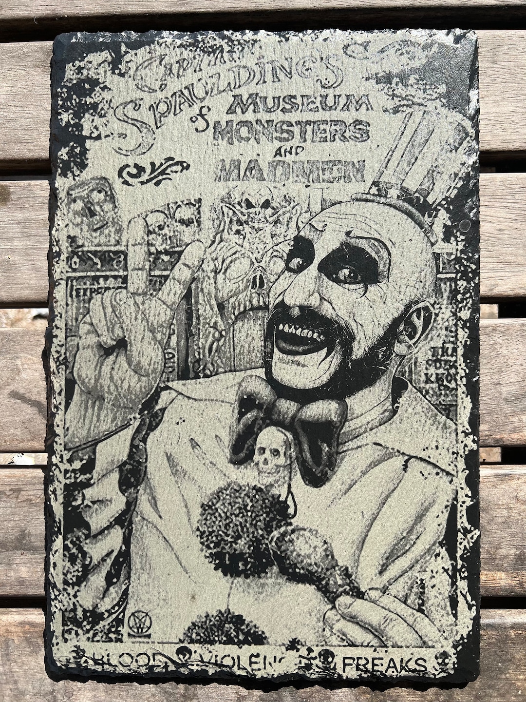 Captain Spaulding Slate Sign, Rob Zombie Decor, House of 1000 Corpses ...