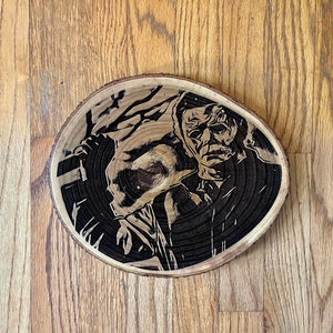 Michael Myers Wood Slice – Halloween Horror Wall Art – Slasher Movie ...
