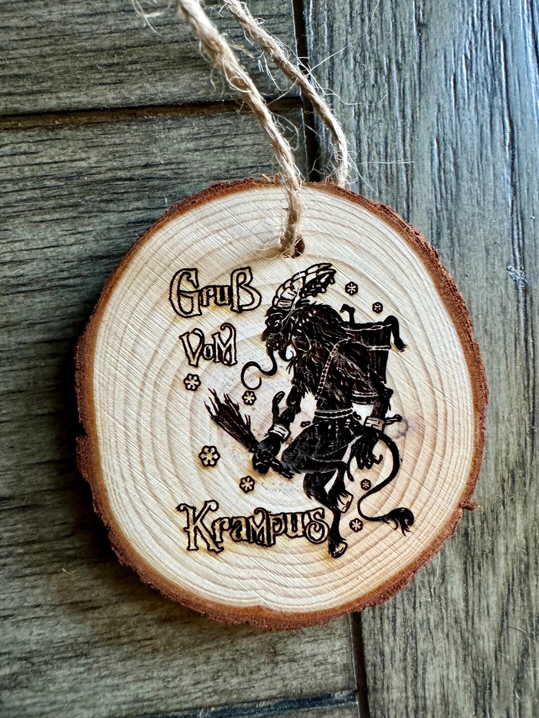 Grub Von Krampus Ornament, Horror Krampus Gift Tag, Wine Tag, Krampus ...
