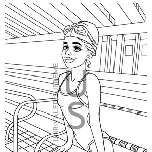 Swimmer Coloring Page Coloring Page PDF Coloring Lover - Etsy