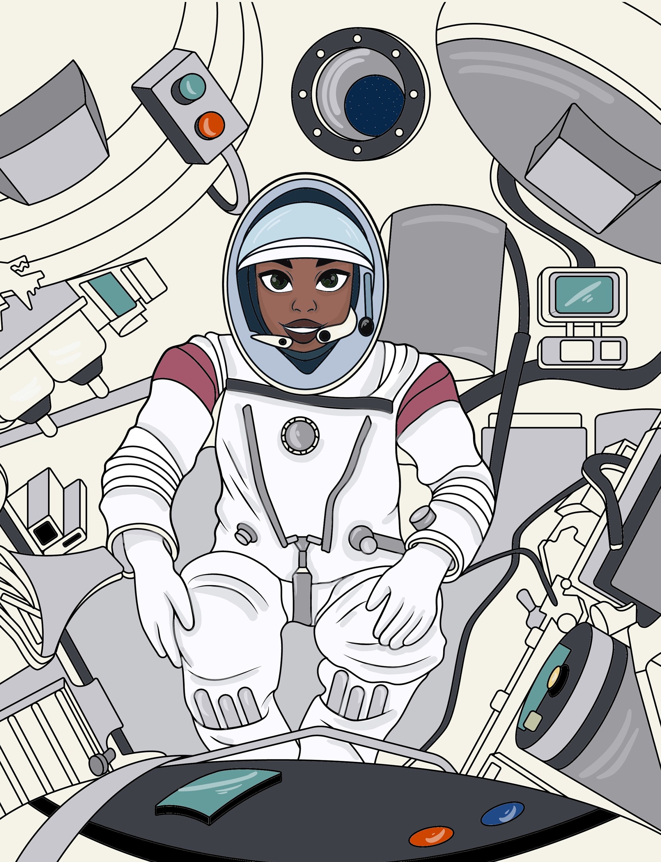 Astronaut Coloring Page Black Coloring Page Black Woman Coloring Page ...