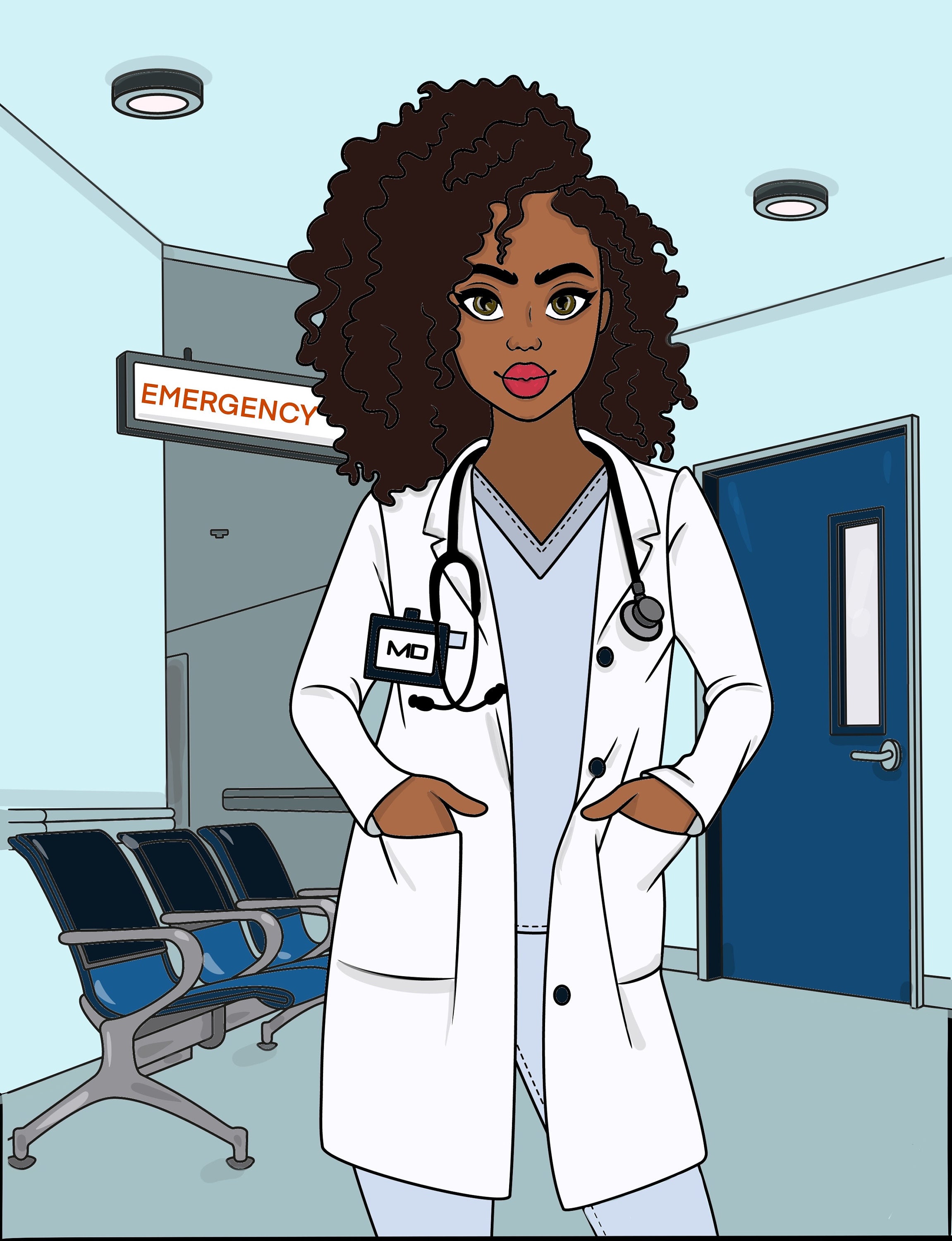 Doctor Coloring Page Career Day Activity Girl Power Activity Doctor ...
