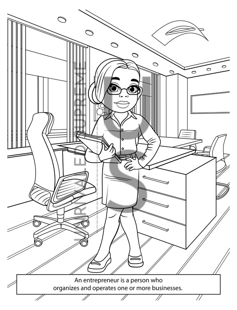 Entrepreneur Coloring Page Black Coloring Page Kids Coloring Page Print ...