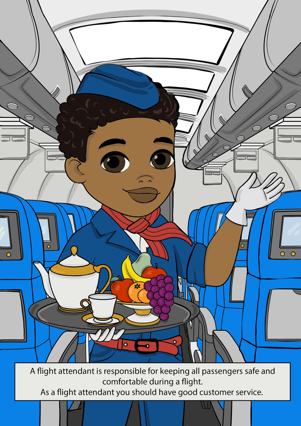 Flight Attendant Coloring Page | Kids Coloring Page | Kids Coloring ...
