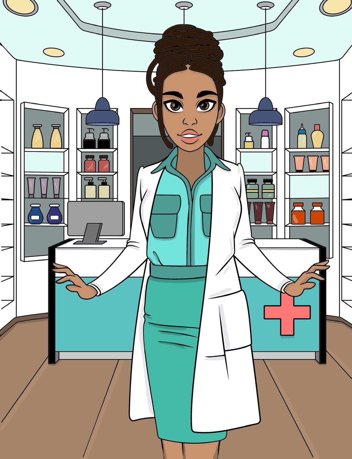 Pharmacist Coloring Page Black Coloring Page Black Woman Coloring Page ... Pharmacist Coloring Page Black Coloring Page Black Woman Coloring Page ...