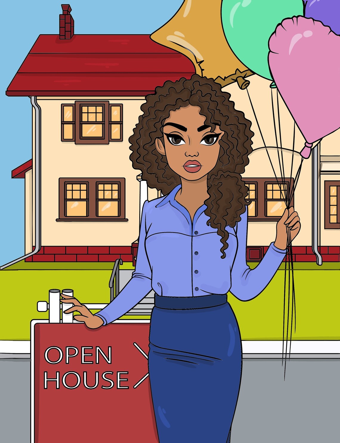 Real Estate Agent Coloring Page | Black Coloring Page | Black Woman ...