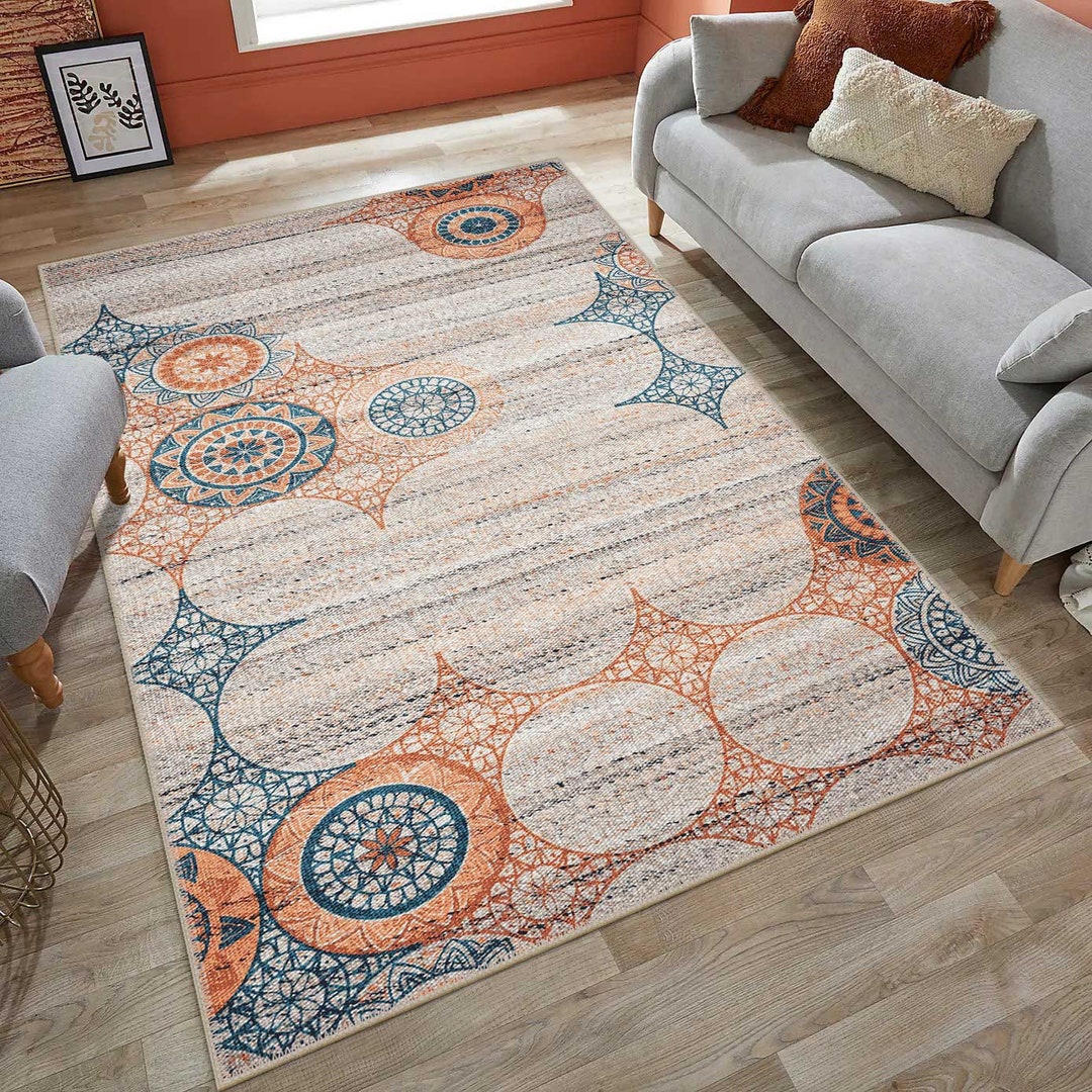 Bohemian Mandala Design Rug, Vintage Turkish Anatolian Rug, Geometric ...