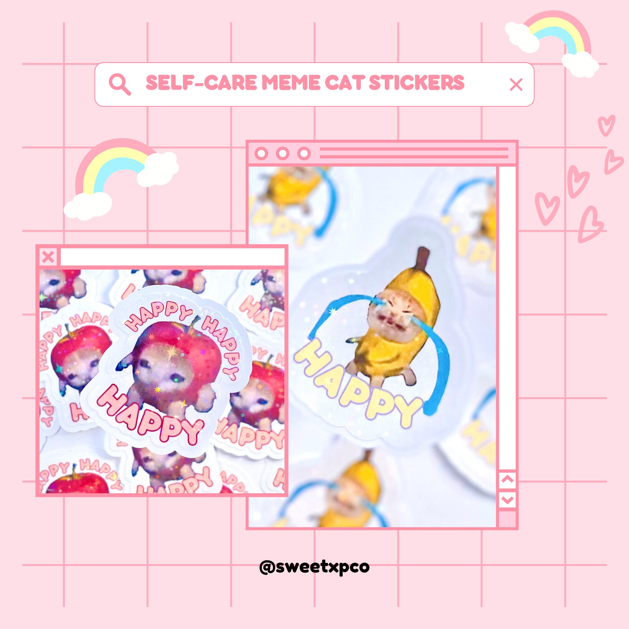 Happy Cat Meme Sticker Cat Memes Cat Stickers Funny Cats - Etsy Canada